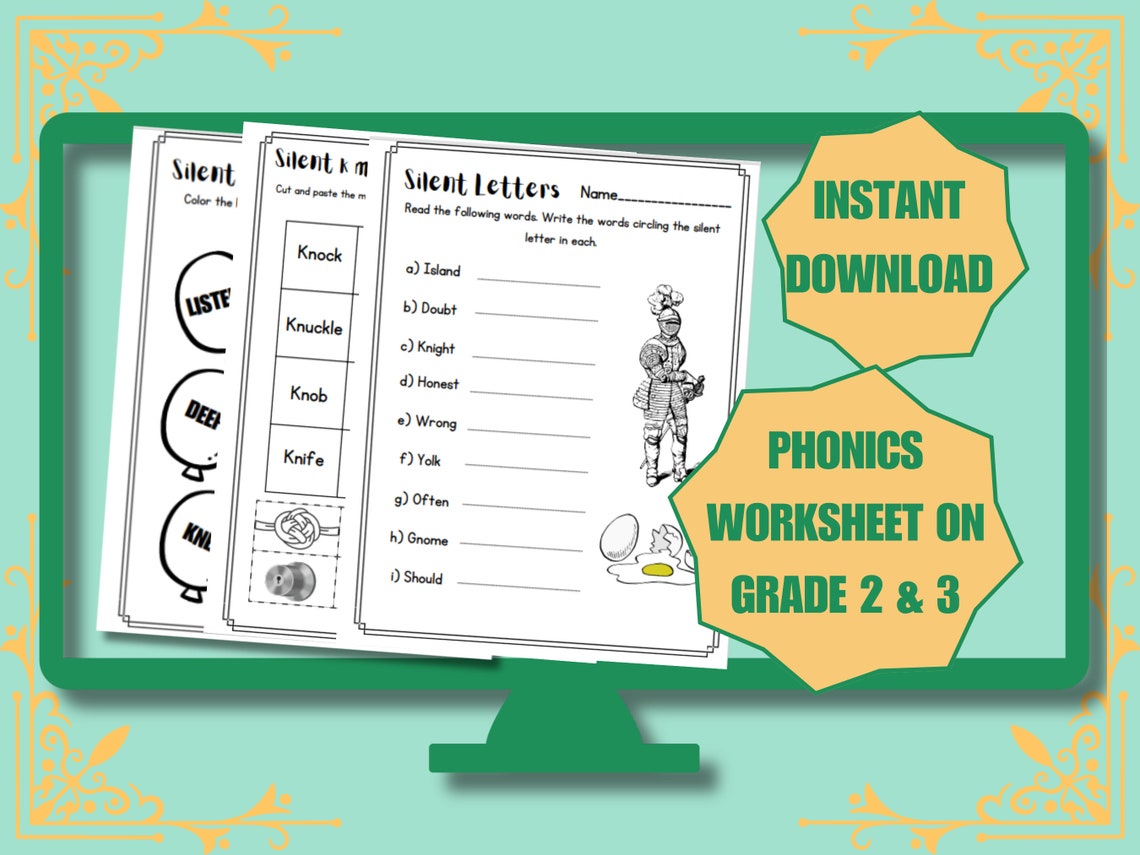 Silent Letters Phonics Worksheets for Grade 2 and 3 - Teach Reading ...
