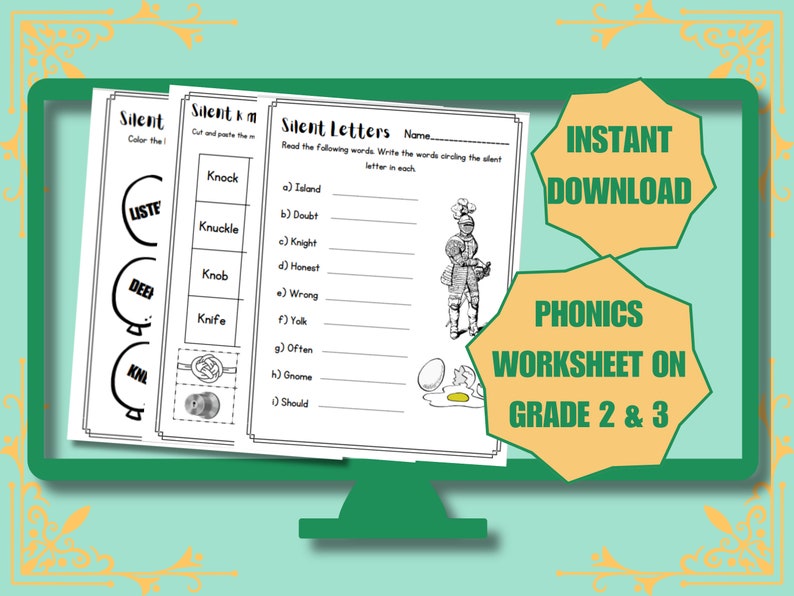 Silent Letters Phonics Worksheets for Grade 2 and 3 - Teach Reading ...
