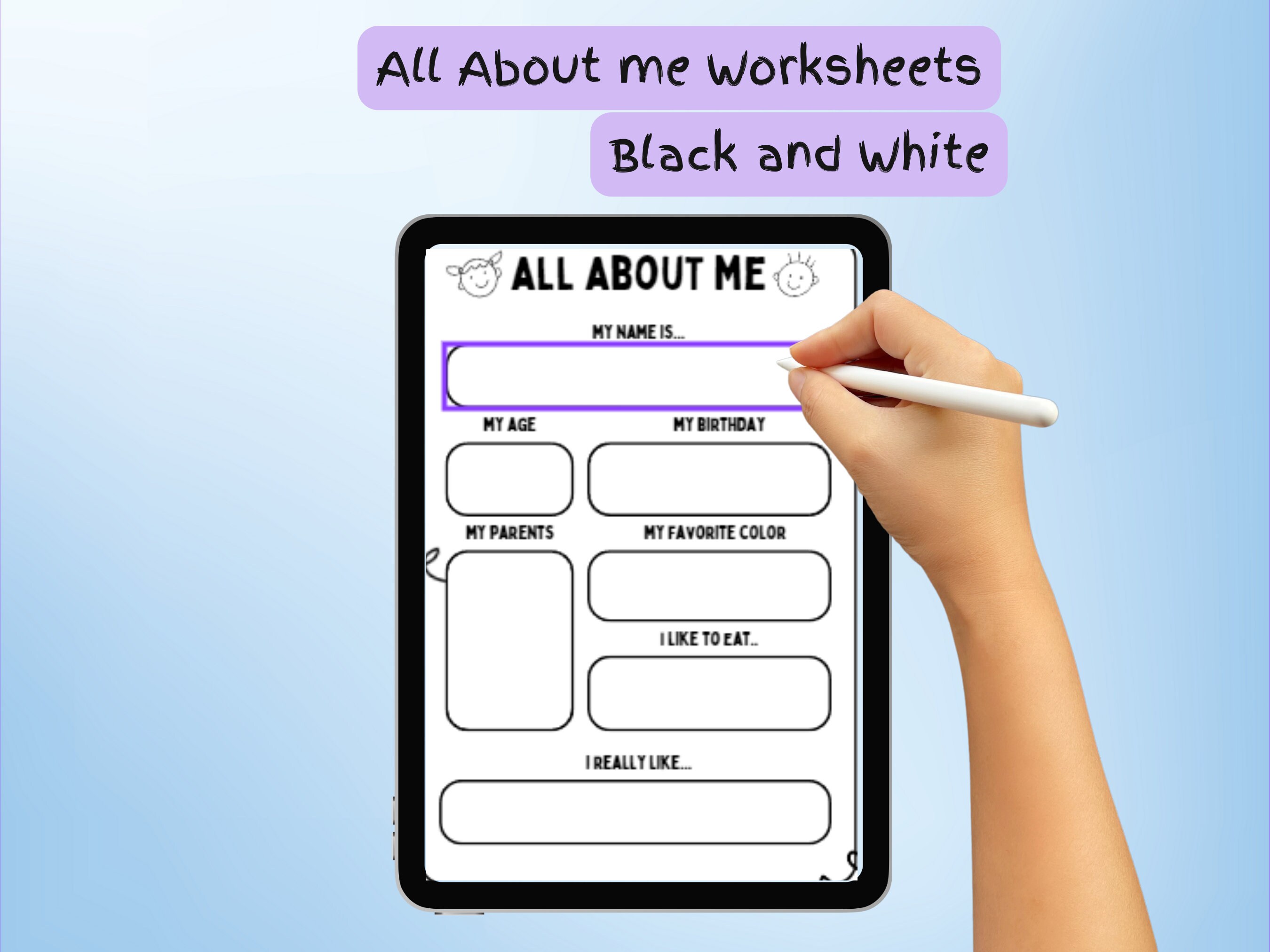 Kindergarten All About Me (icebreaker) Worksheets - Etsy