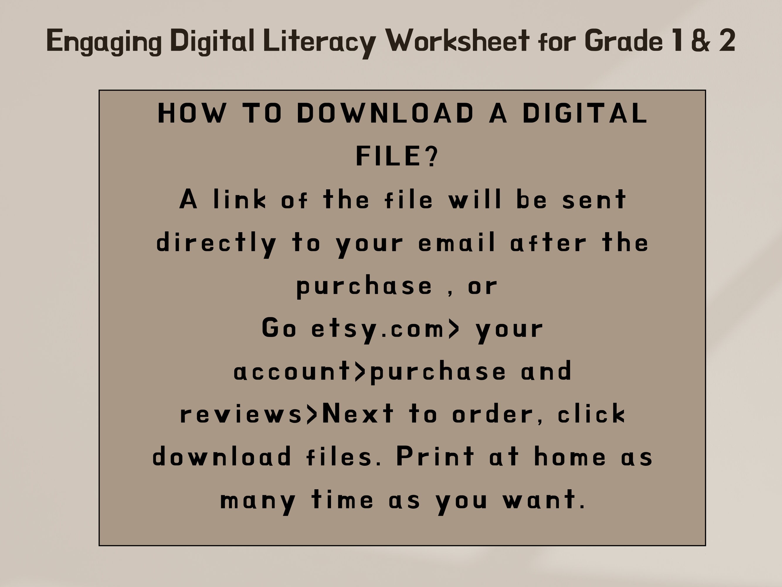 Digital Literacy Worksheets for Grade 1 & 2: Online Safety, Word Puzzle ...