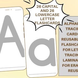 Reusable Alphabet Tracing Flashcards | 26 Capital & 26 Lowercase ...