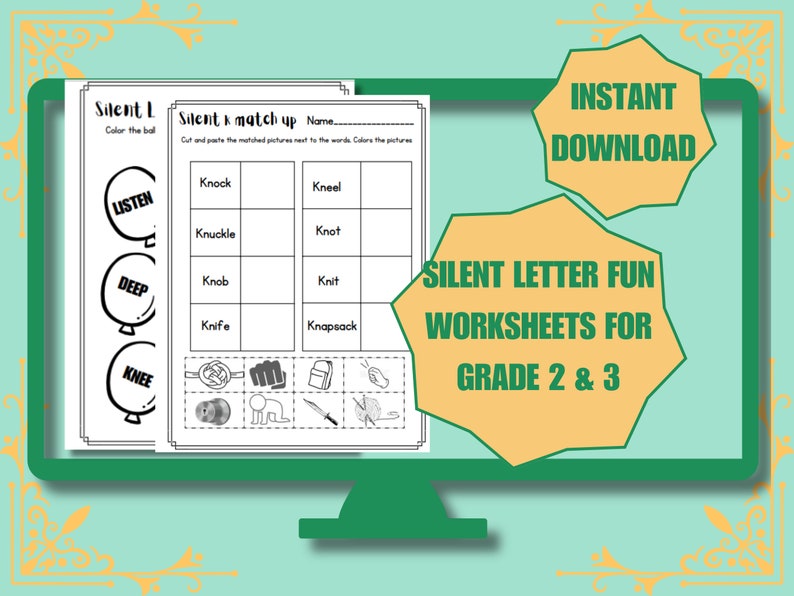 Silent Letters Phonics Worksheets for Grade 2 and 3 - Teach Reading ...