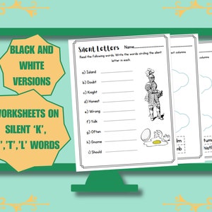 Silent Letters Phonics Worksheets for Grade 2 and 3 - Teach Reading ...