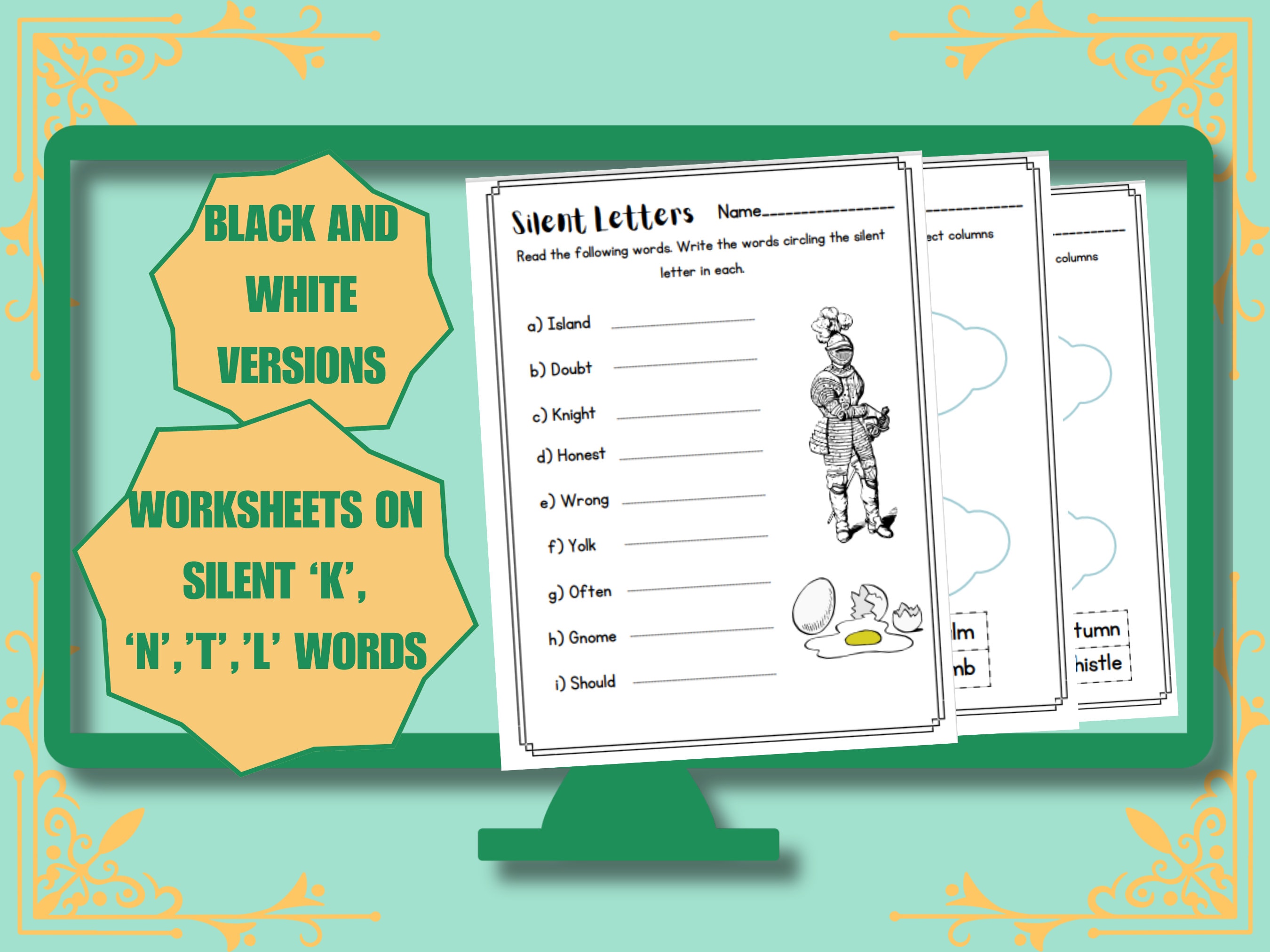 Silent Letters Phonics Worksheets for Grade 2 and 3 - Teach Reading ...