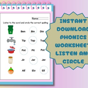Phonics Listening Worksheets for Grades 2-3 | Fun Circle-the-word ...