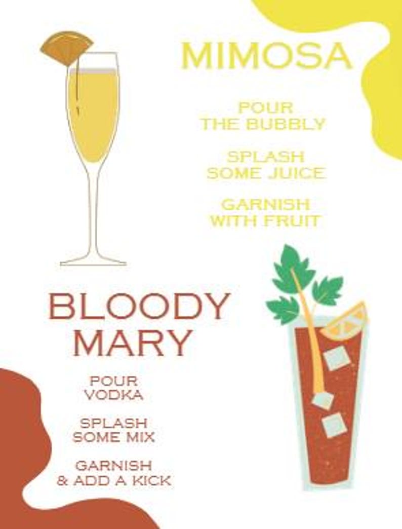 Bloody Mary & Mimosa Bar Signage (breakfast Sign Included) - Etsy