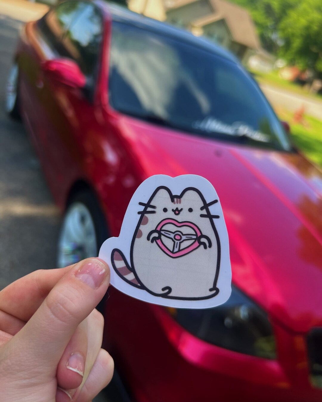 Cute JDM Pusheen Sticker, JDM Sticker, Automotive Sticker, Laptop ...