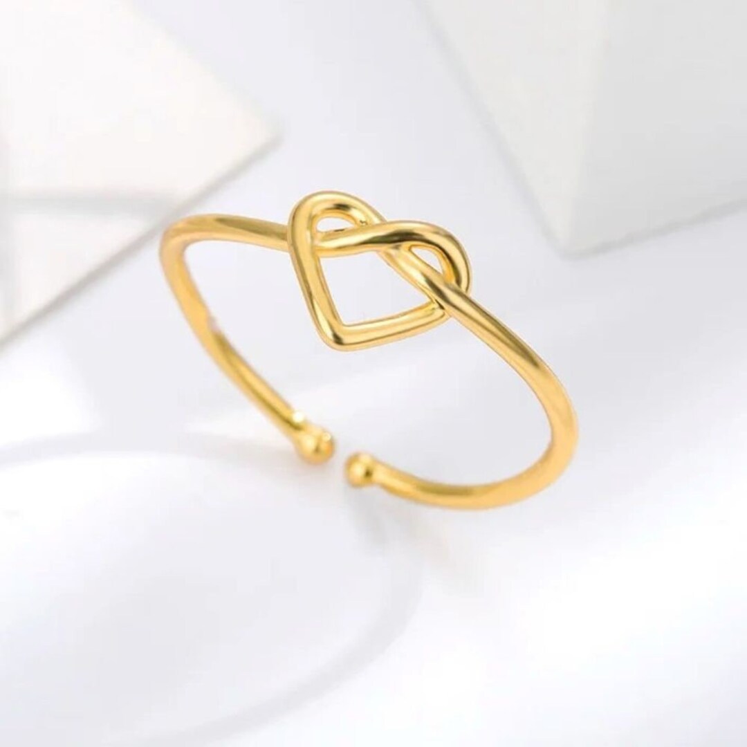 Aesthetic Stainless Steel Heart Ring for Women Luxury Jewelry, Elegant ...