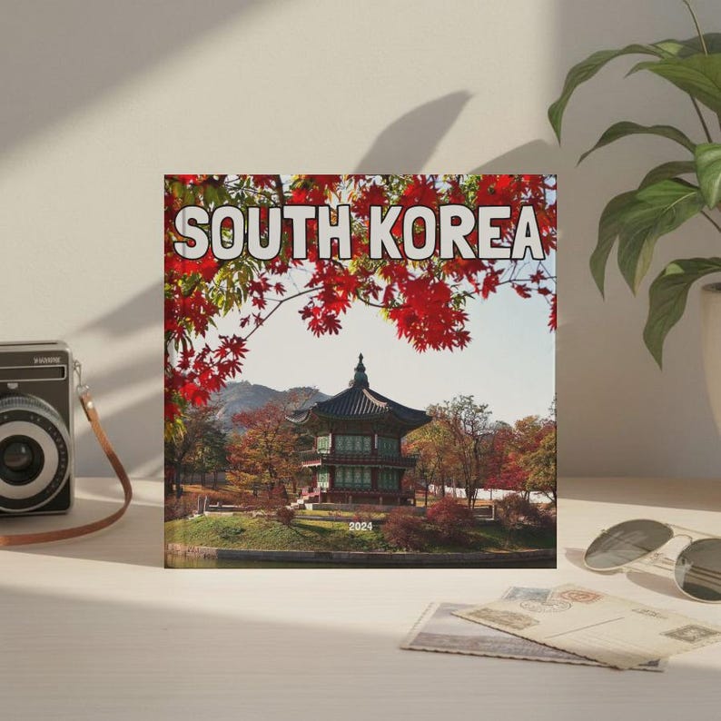 South Korea Travel Photo Album Template – Square Editable Canva ...