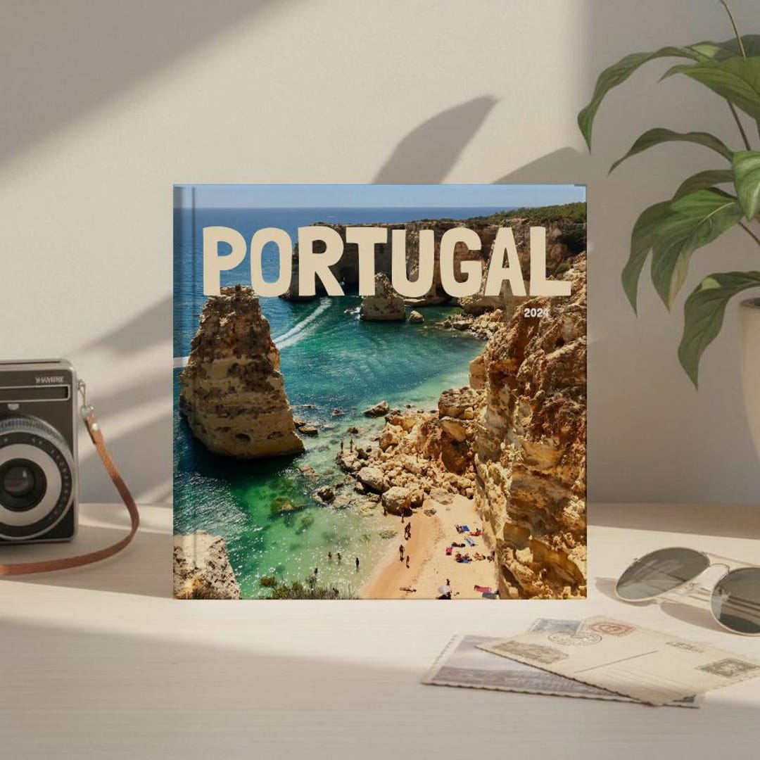 Portugal Travel Photo Album Template – Square Editable Canva Scrapbook ...