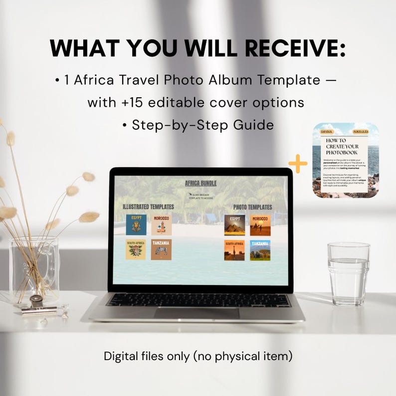 Africa Travel Photo Album Template: Canva Vacation Scrapbook (digital ...