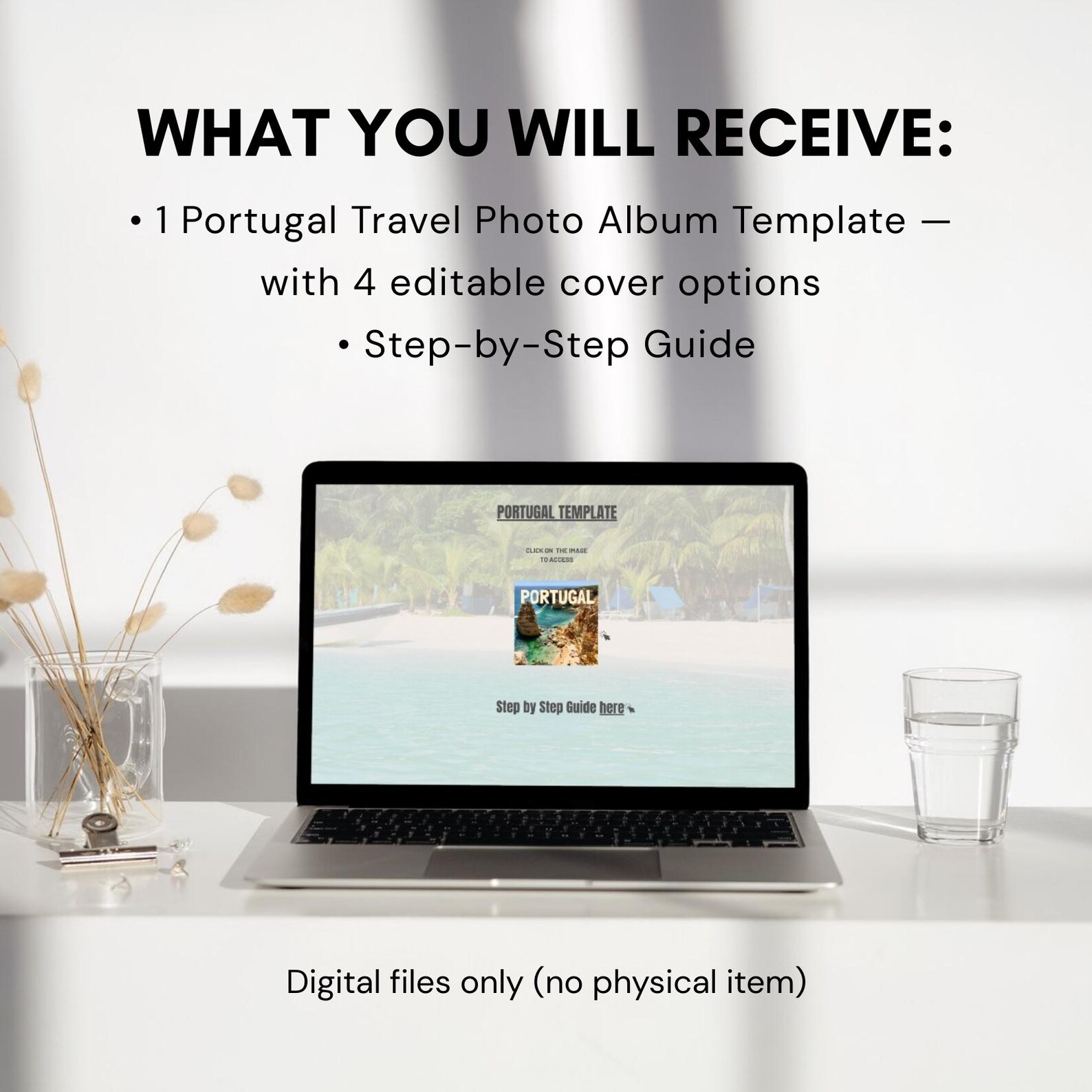 Portugal Travel Photo Album Template – Square Editable Canva Scrapbook ...