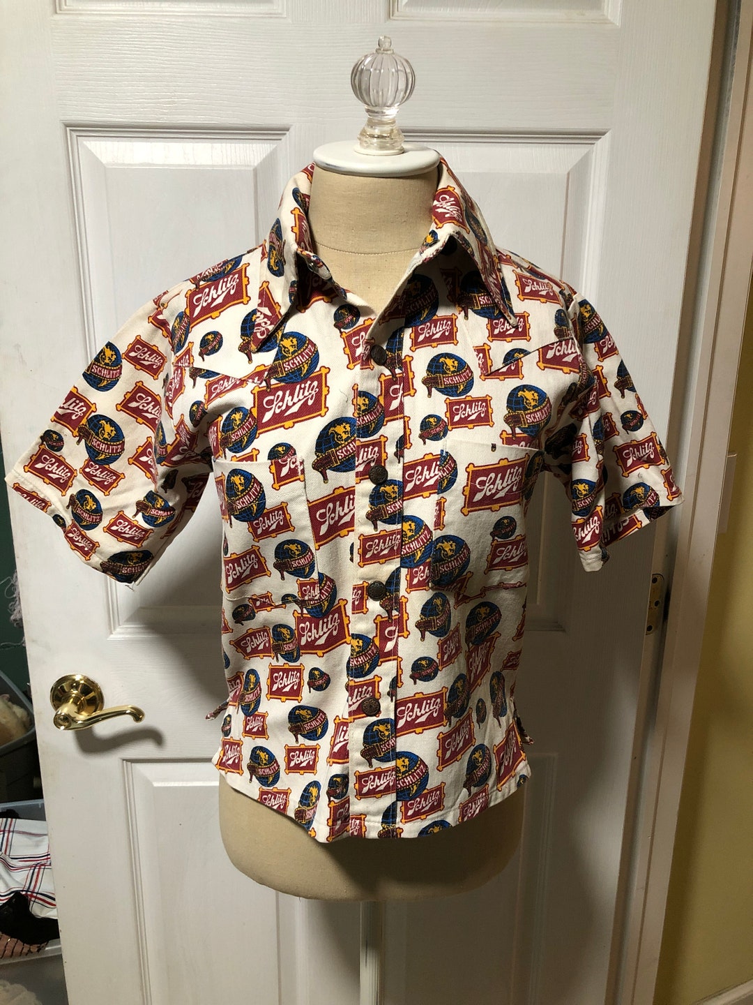 Vintage Schlitz Beer Canvas Short Sleeved Shirt - Etsy
