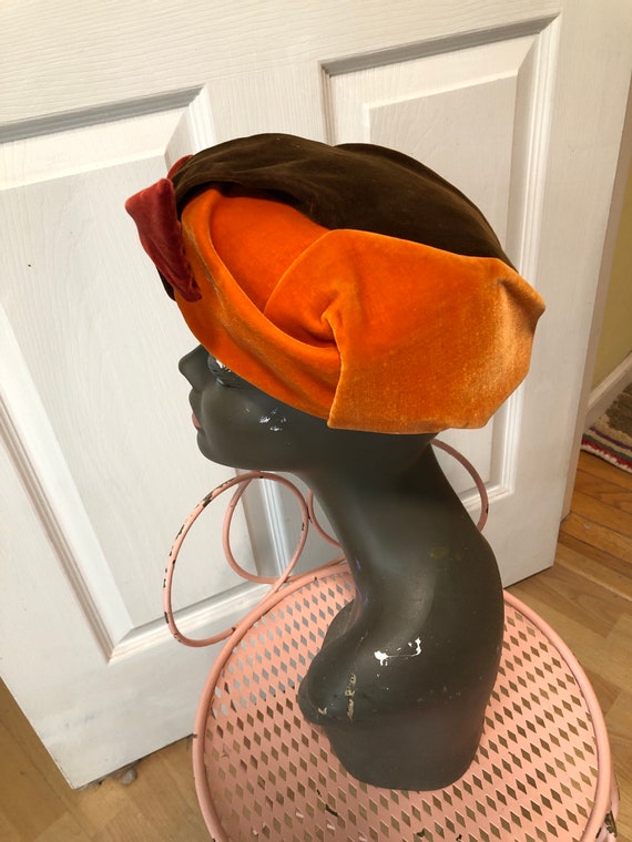 Vintage Velvet Turban Style Hat by Trebor - Gem