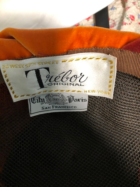 Vintage Velvet Turban Style Hat by Trebor - Gem