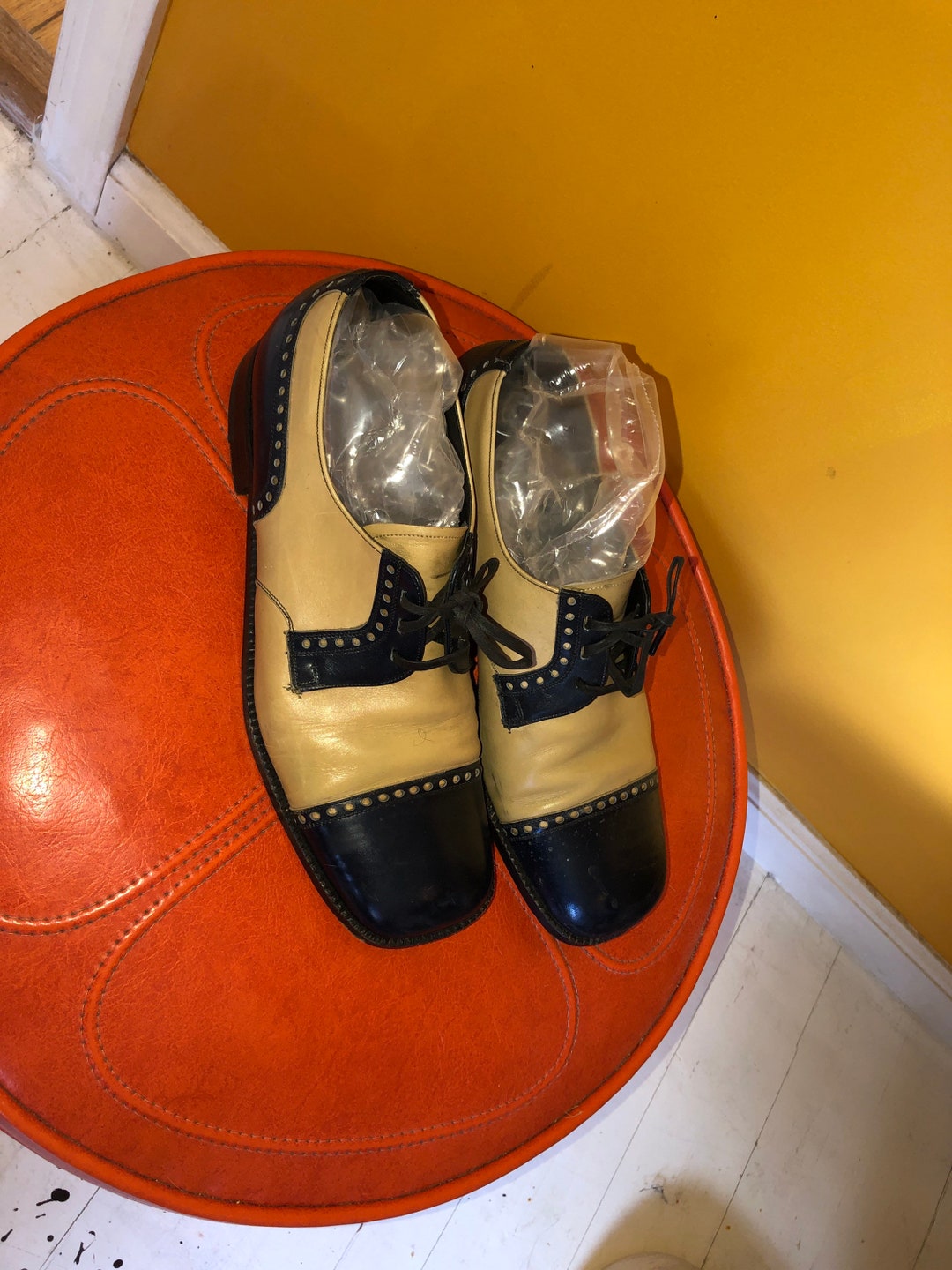 A Pair of Mens Florsheim Tan and Blue Spectator Shoe 10.5 Bb - Etsy