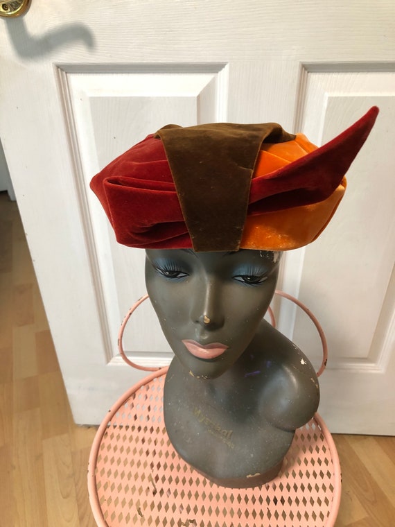 Vintage Velvet Turban Style Hat by Trebor - Etsy