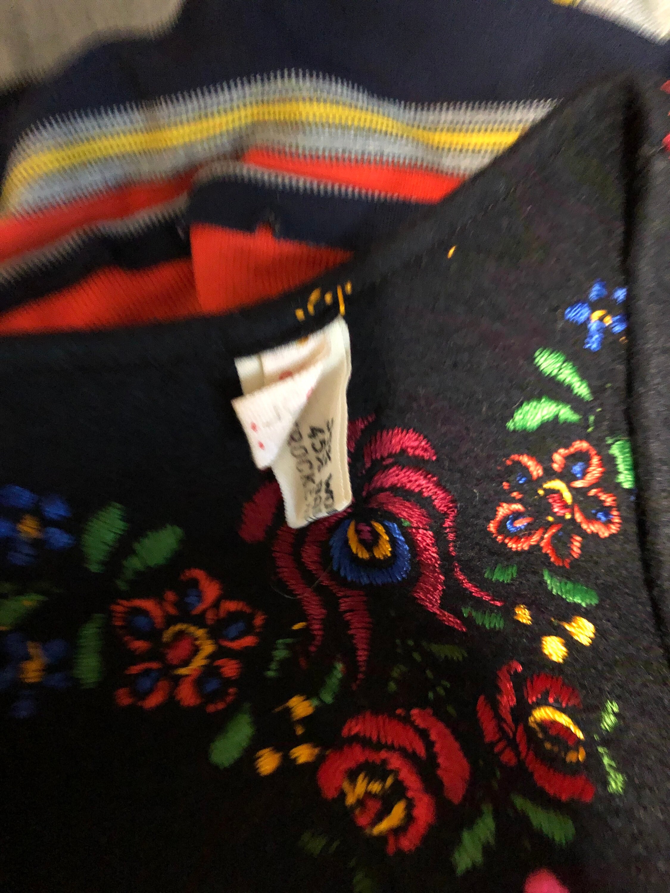 Vintage Embroidered Floral Black Wool German Vest - Etsy