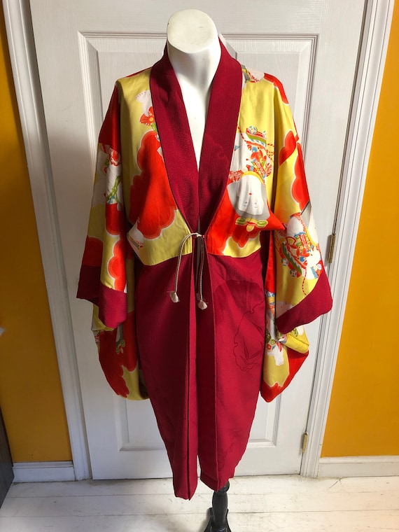 japanese silk short kimono - Gem