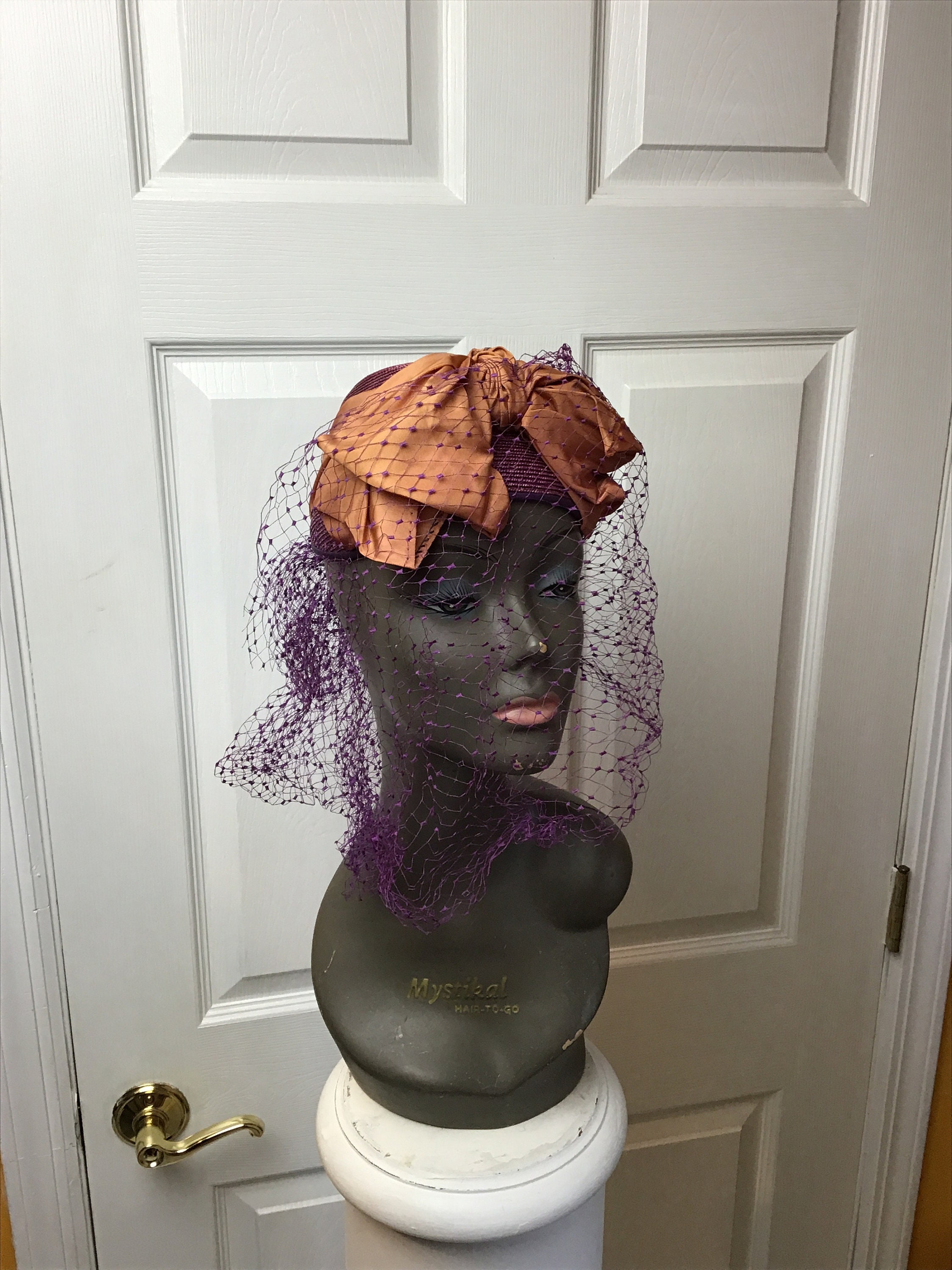 Vintage 1930s Lavender Straw Hat Netting Silk Bow - Etsy