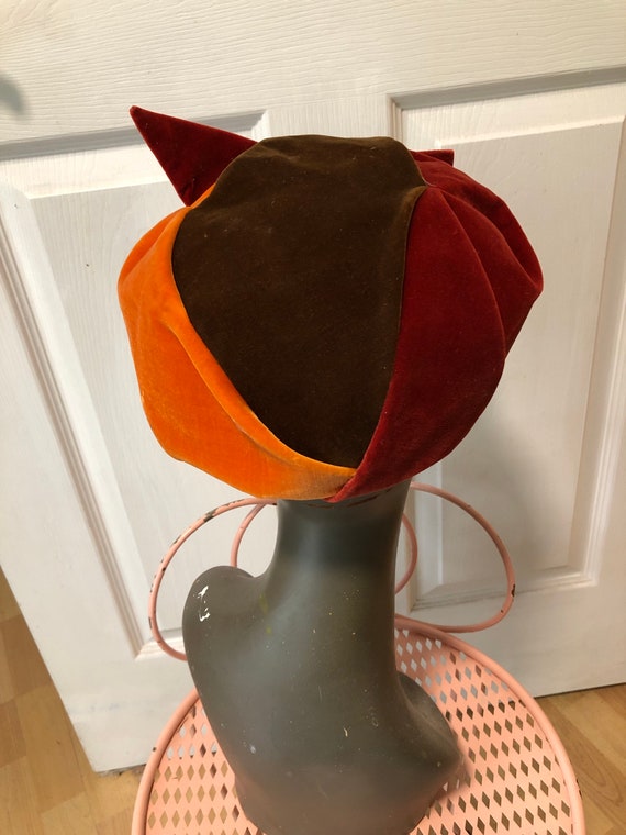 Vintage Velvet Turban Style Hat by Trebor - Gem