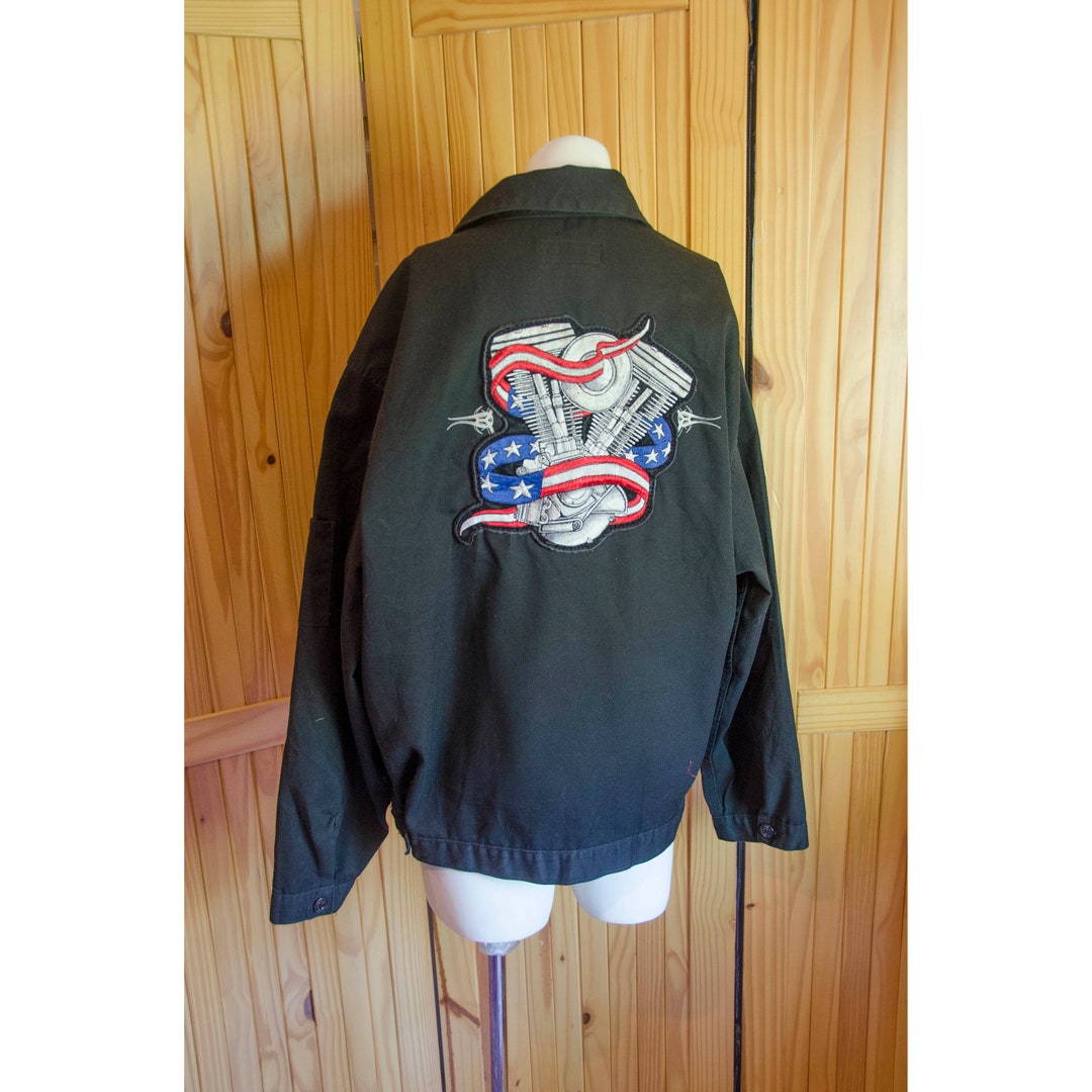 Vintage Men's Dickie Work Jacket With Large Embroidered Patch at Back ...