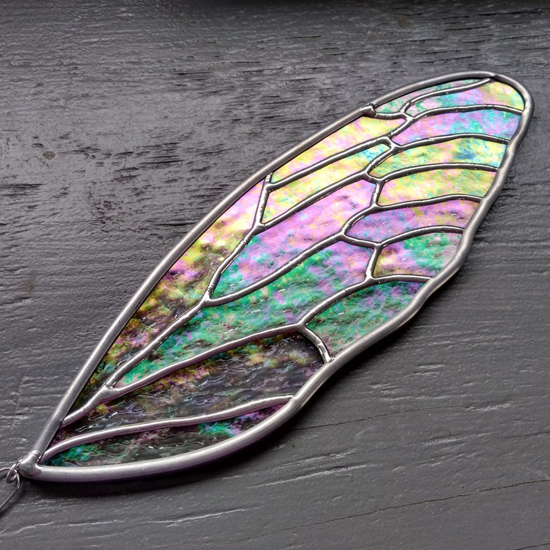Iridescent Stained Glass Cicada Insect Wing Suncatcher - Etsy