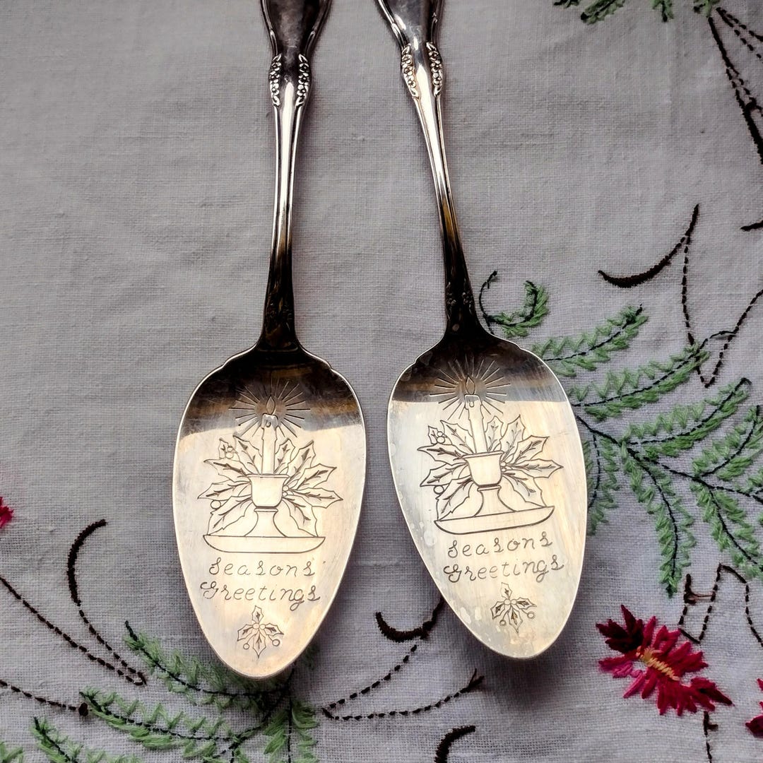 Vintage Oneida Silversmiths Seasons Greetings Cake Pie Server - Etsy