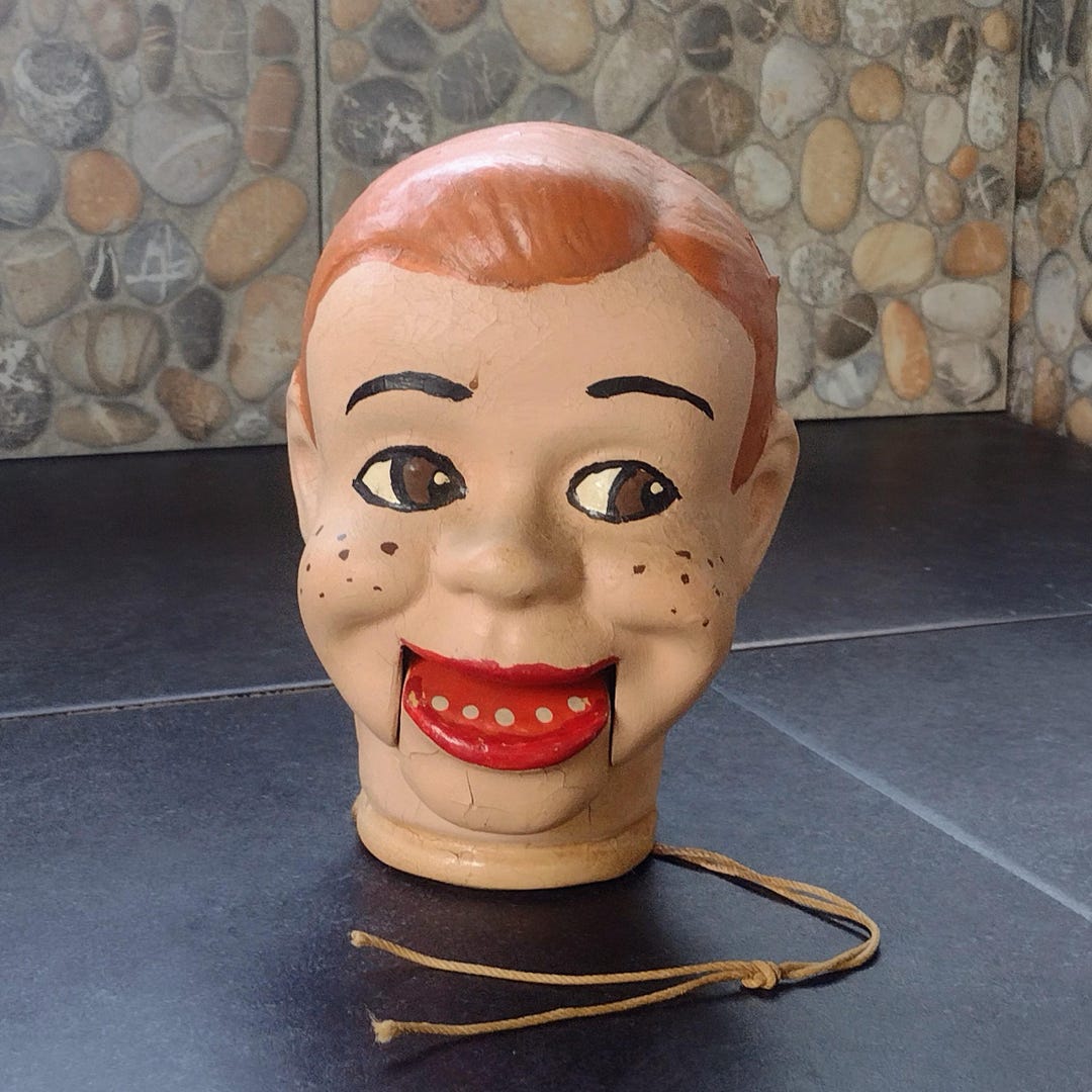 Vintage Ventriloquist Dummy Doll Head Jerry Mahoney Hand Painted ...