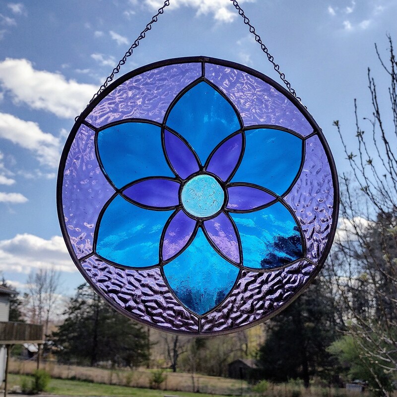 Aqua Stained Glass - Etsy