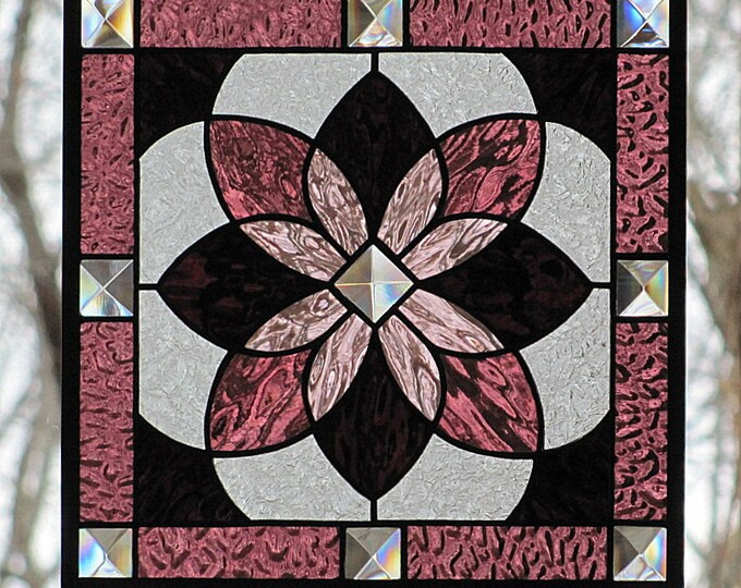 Stained Glass Starburst Beveled Panel Shades of Purple - Etsy