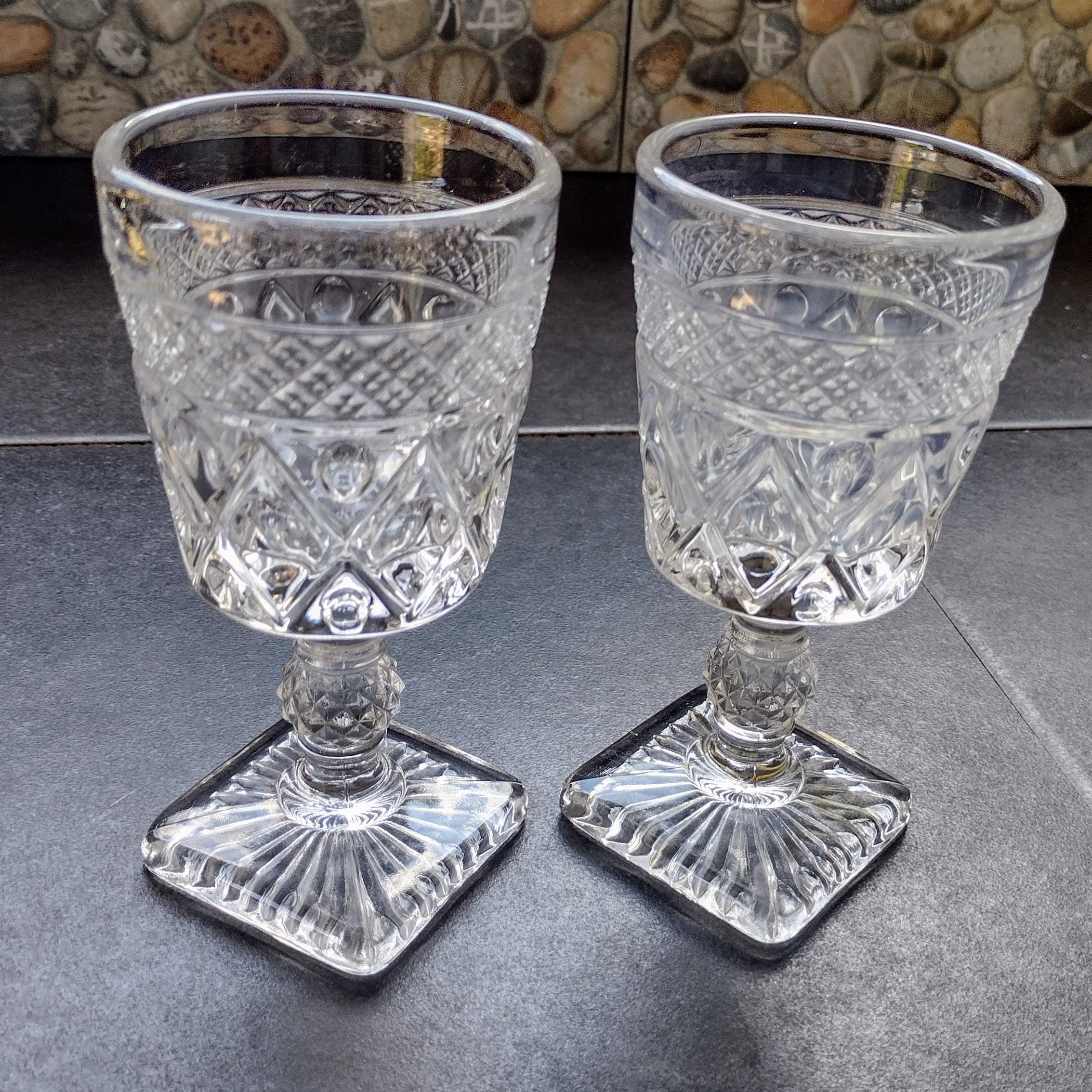 Vintage Imperial Cape Cod Water Goblets Stemware Clear Pressed Textured ...
