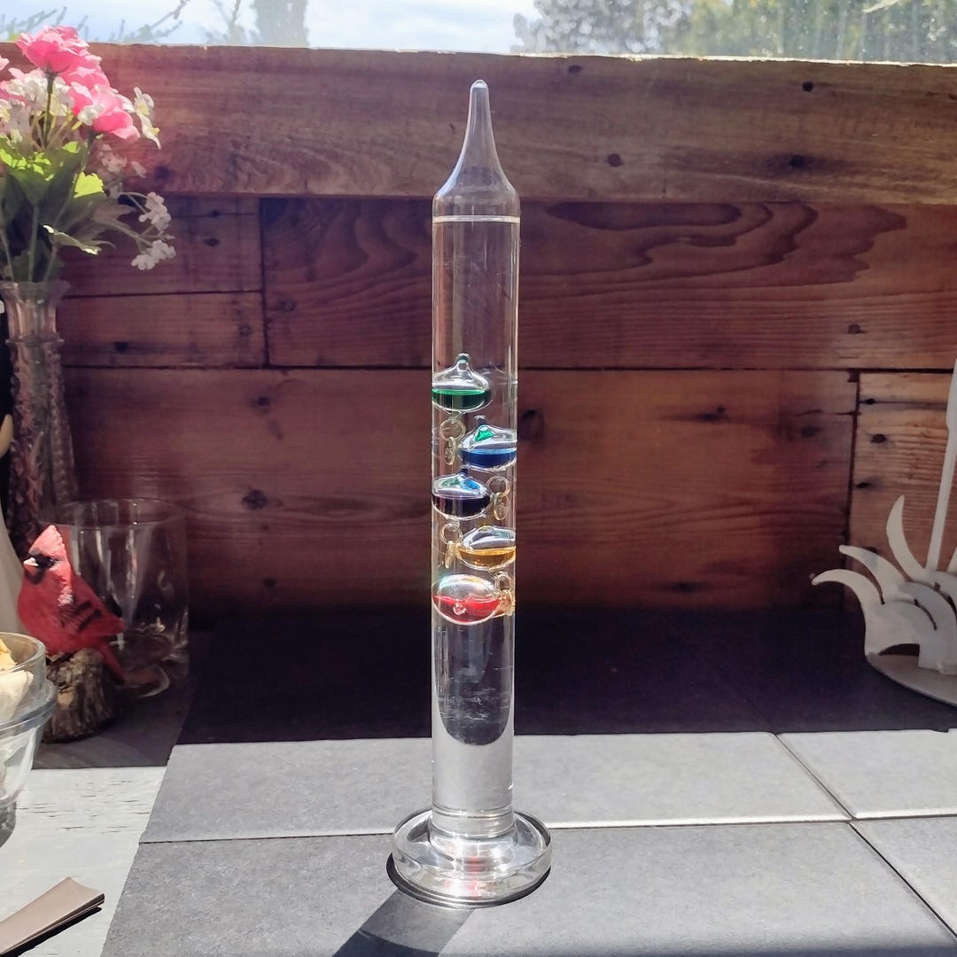 Vintage Galileo Thermometer Mouth Blown Glass Colorful Balls With Tags ...