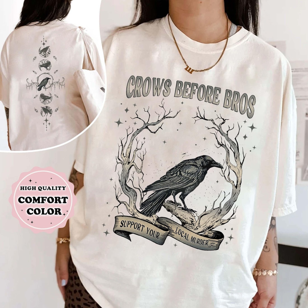 Vintage Crows Before Bros T-shirt for Women,lover Crow Gifts, Dark ...