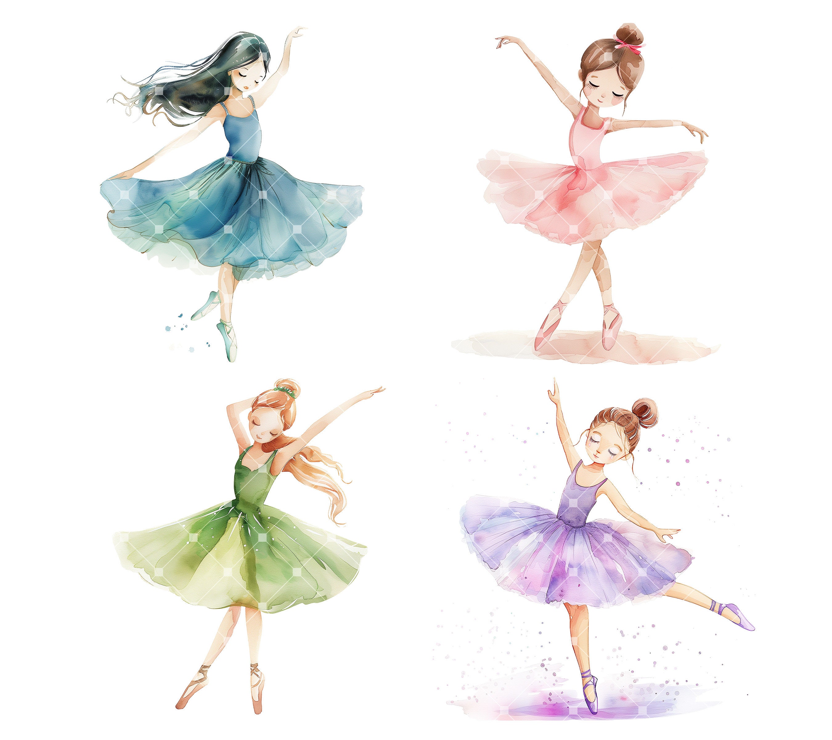 14 Watercolor Cute Ballerina Clipart, High Quality Transparent Pngs ...