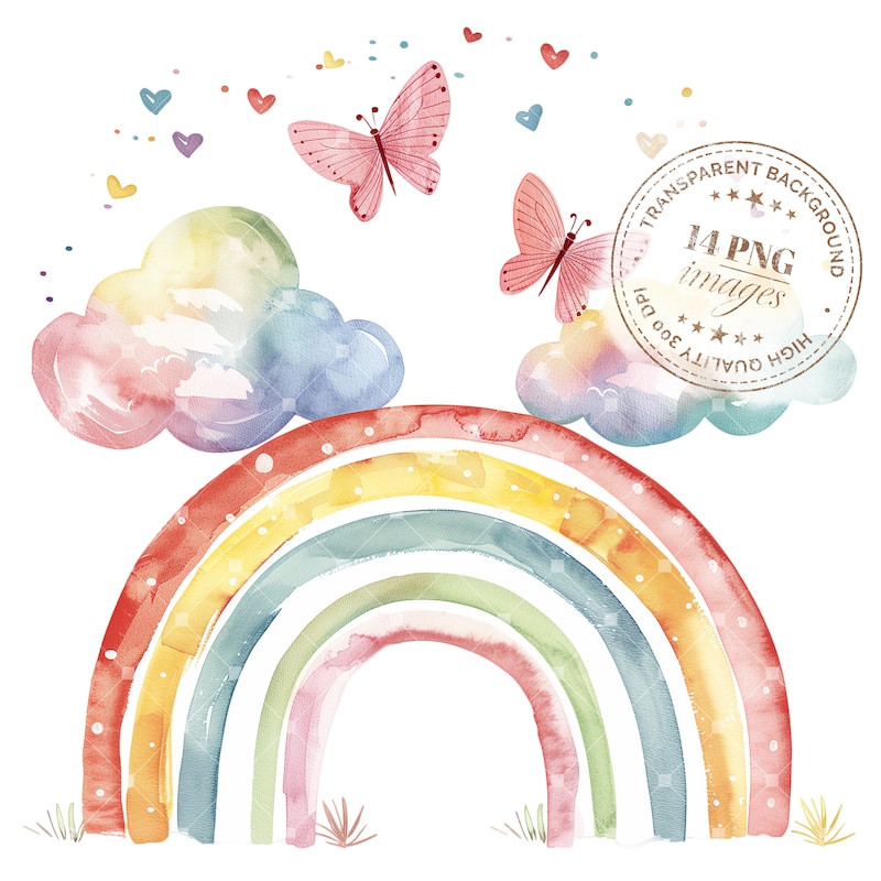Rainbow Clipart - Etsy