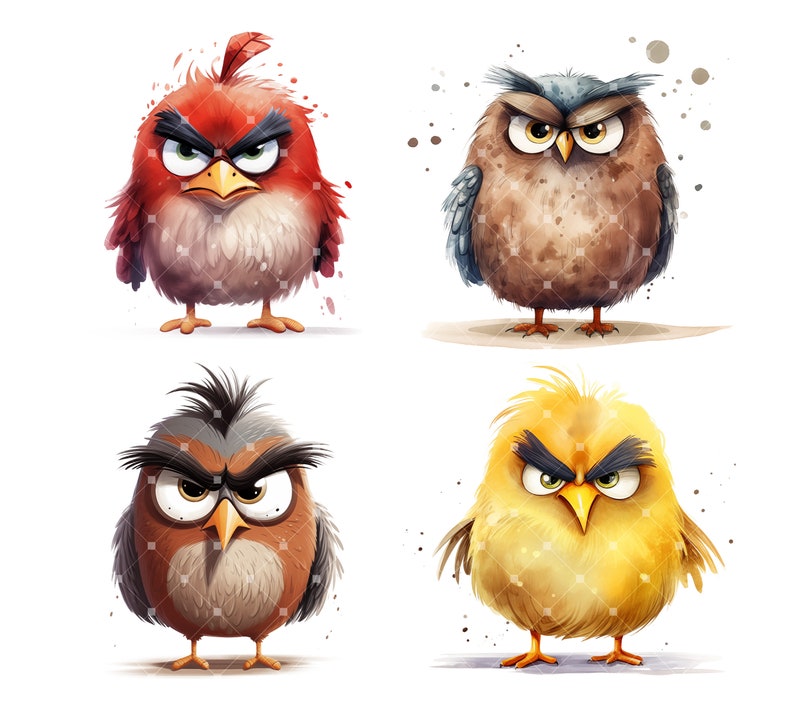 10 Grumpy Bird Clipart, High Quality Transparent Pngs, Instant Download ...