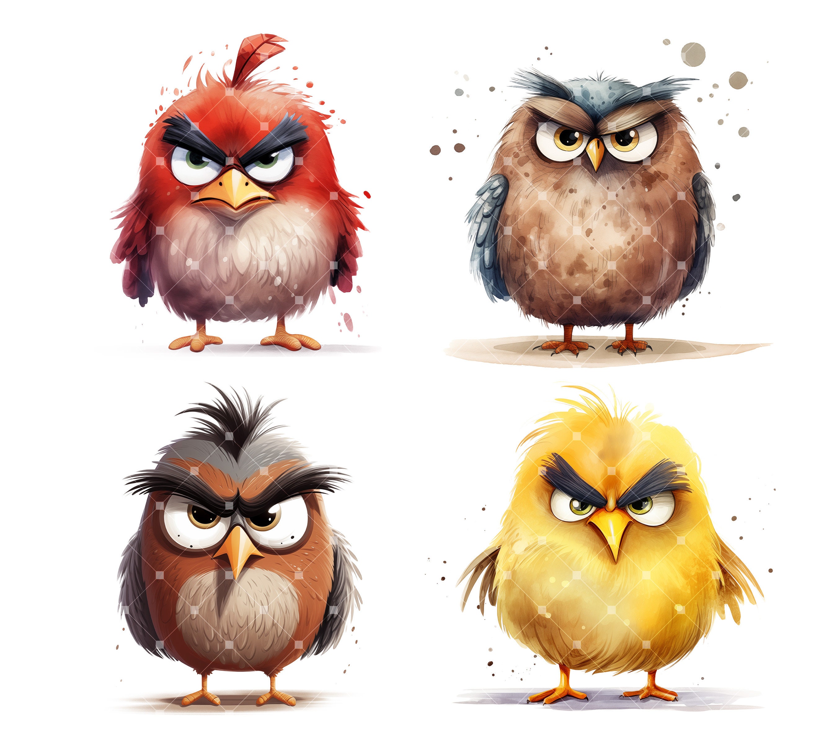 10 Grumpy Bird Clipart, High Quality Transparent Pngs, Instant Download ...