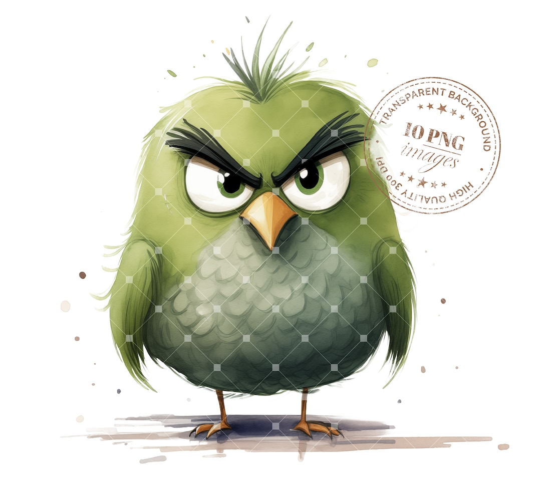 10 Grumpy Bird Clipart, High Quality Transparent Pngs, Instant Download ...