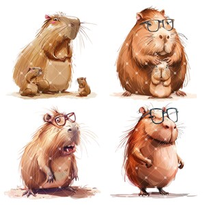 12 Funny Cute Capybara Clipart, High Quality Transparent Pngs, Instant ...