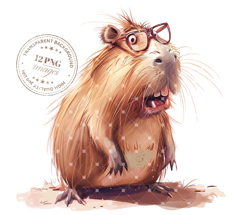 12 Funny Cute Capybara Clipart, High Quality Transparent Pngs, Instant ...