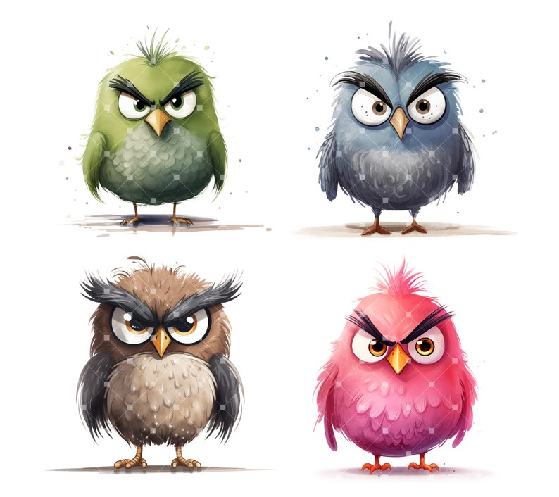 10 Grumpy Bird Clipart, High Quality Transparent Pngs, Instant Download ...