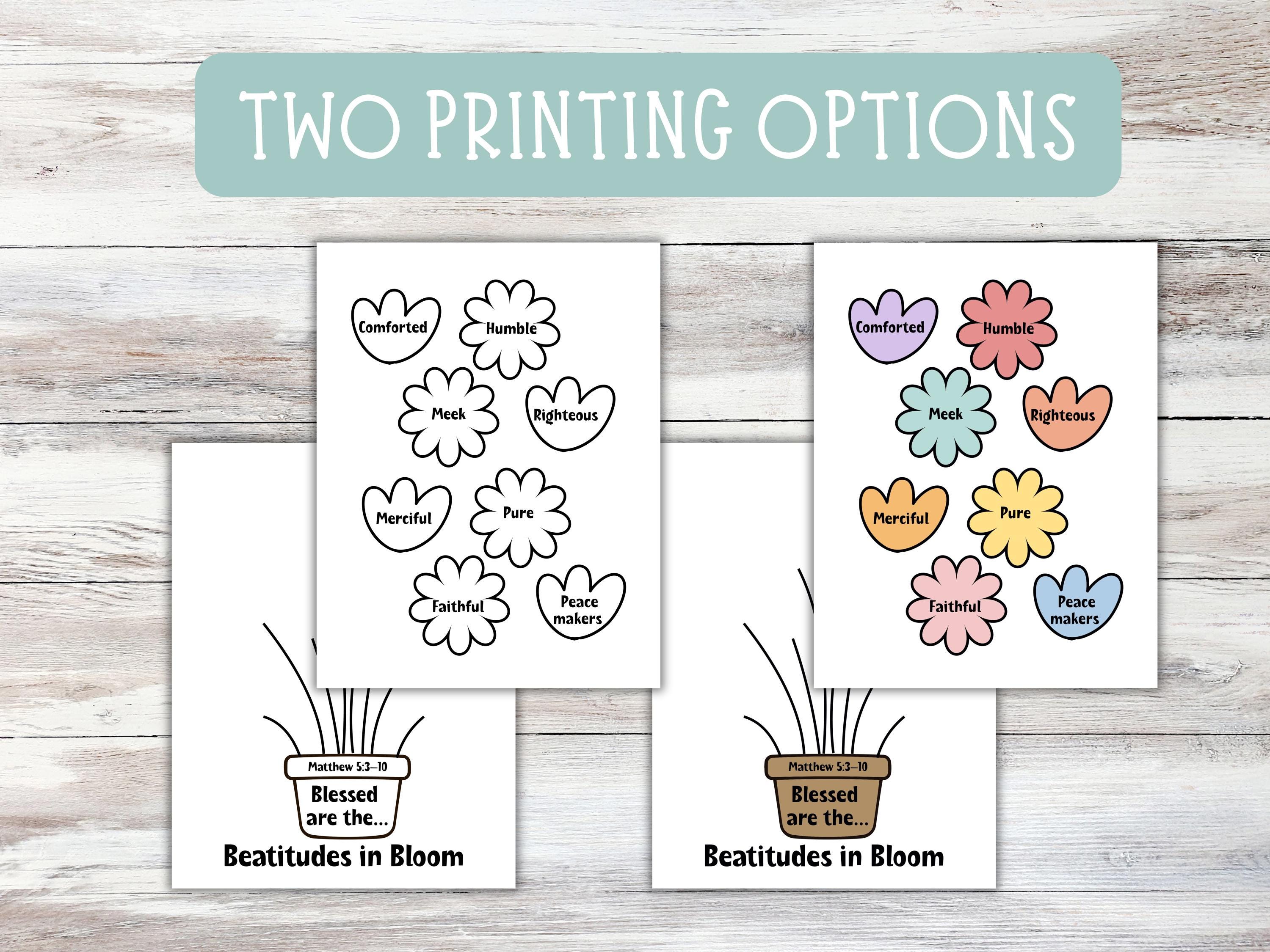 Beatitudes Craft Printable for Kids, Sermon on the Mount Kids Bible ...
