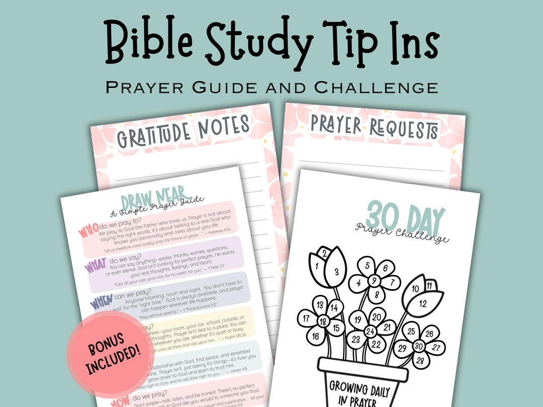 Bible Tip Ins Printable, Prayer Guide, Prayer Requests, Bible Study ...