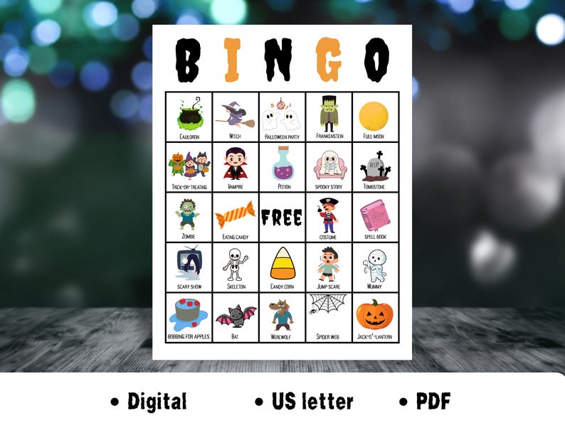 Halloween Bingo for Kids – Printable Family Bingo Game – Classroom ...