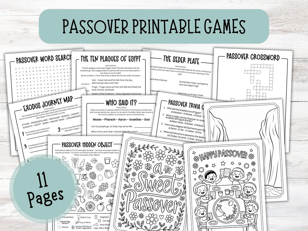 Passover Trivia Game, Passover Printable Games, Seder Plate Activity ...