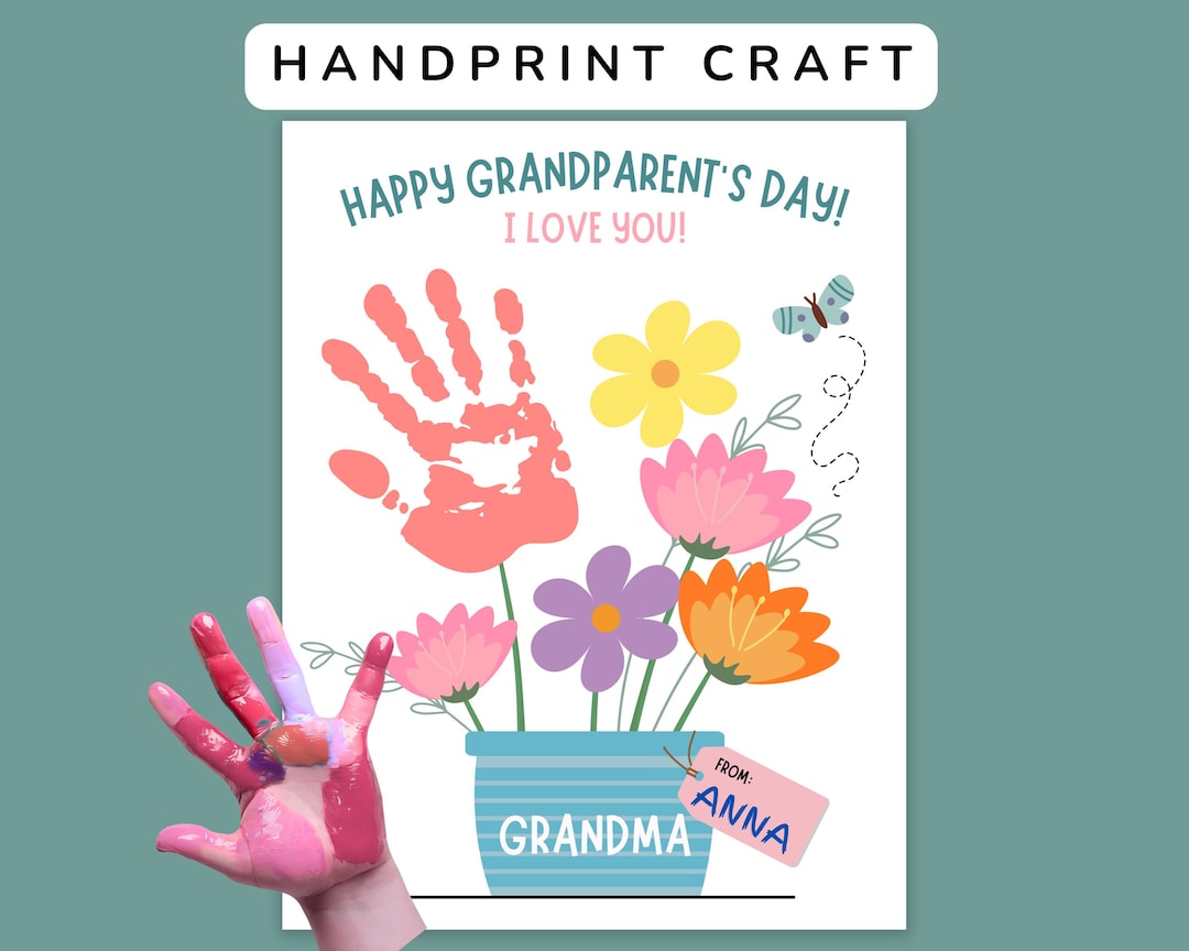 Handprint Craft - Gift for Grandma -adorable Grandma Handprint Art ...