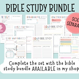 Bible Verse Mapping Printable, Bible Study Guide and Template for Daily ...
