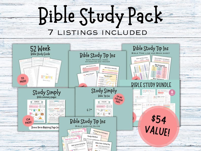 Bible Study Guide Bundle, Verse Mapping, Bible Tip Ins, Bible Study ...