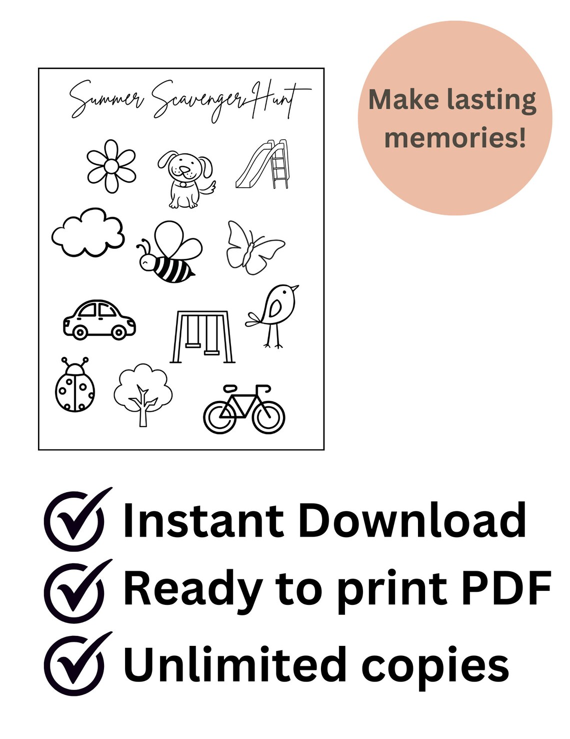 Summer Fun Activity Pack for Kids and Toddlers. Nature Tic Tac Toe ...